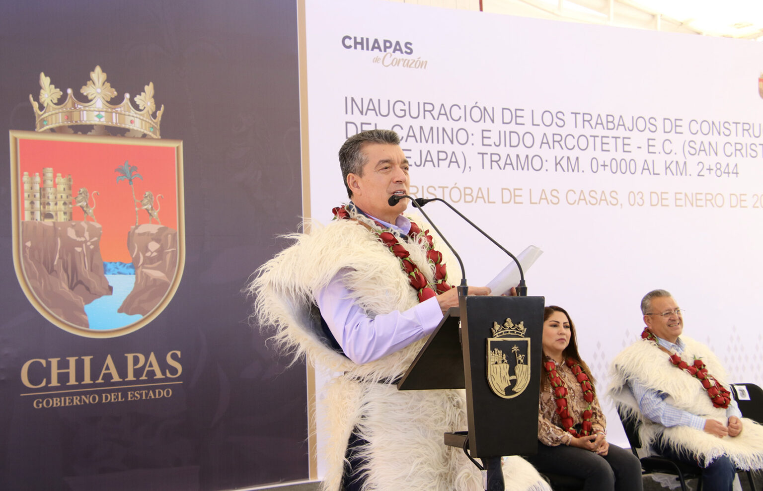 Rutilio Escandón inaugura camino del ejido Arcotete al entronque San ...